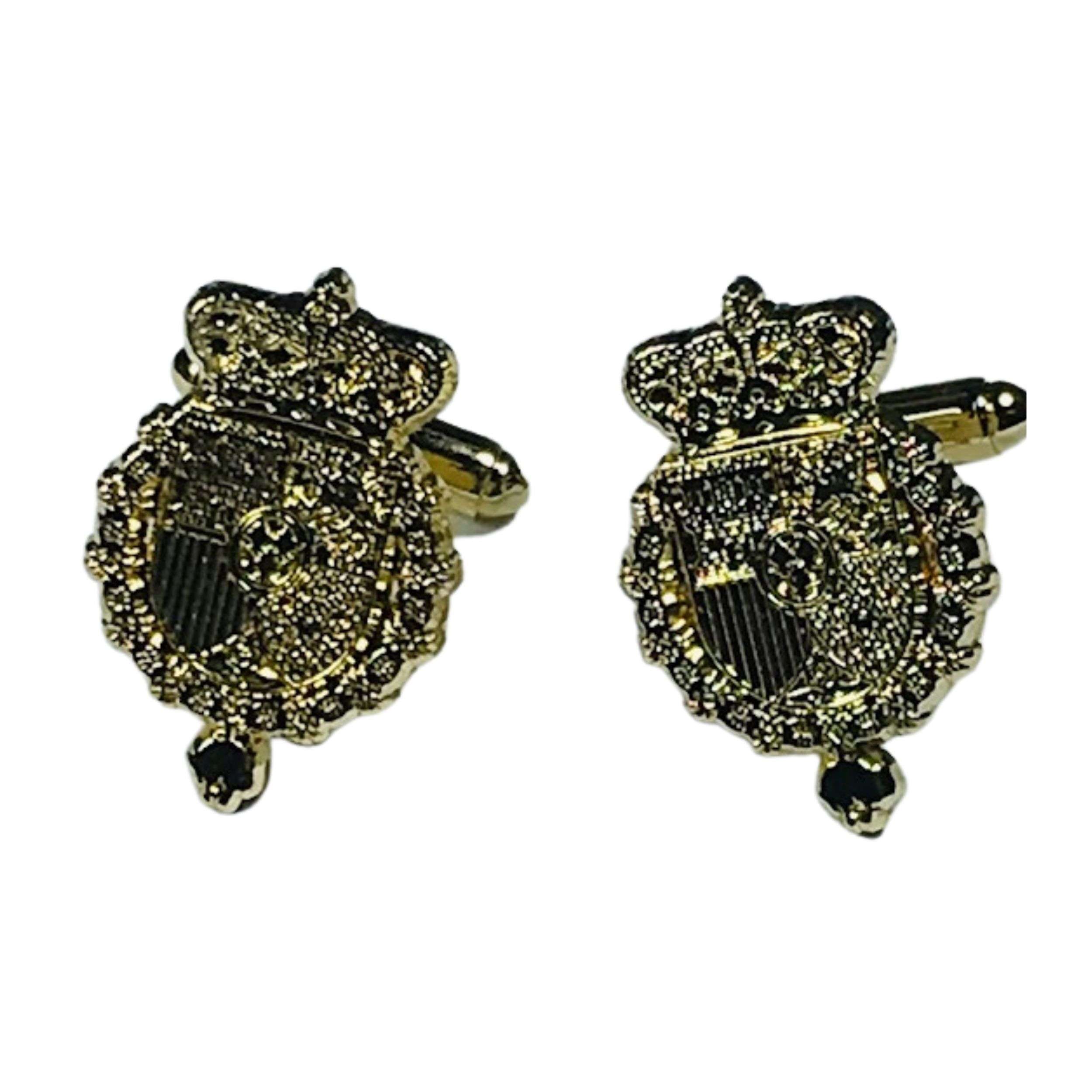 Gemelos Color Oro - Escudo de Armas del Rey de España - España– Astur Pins