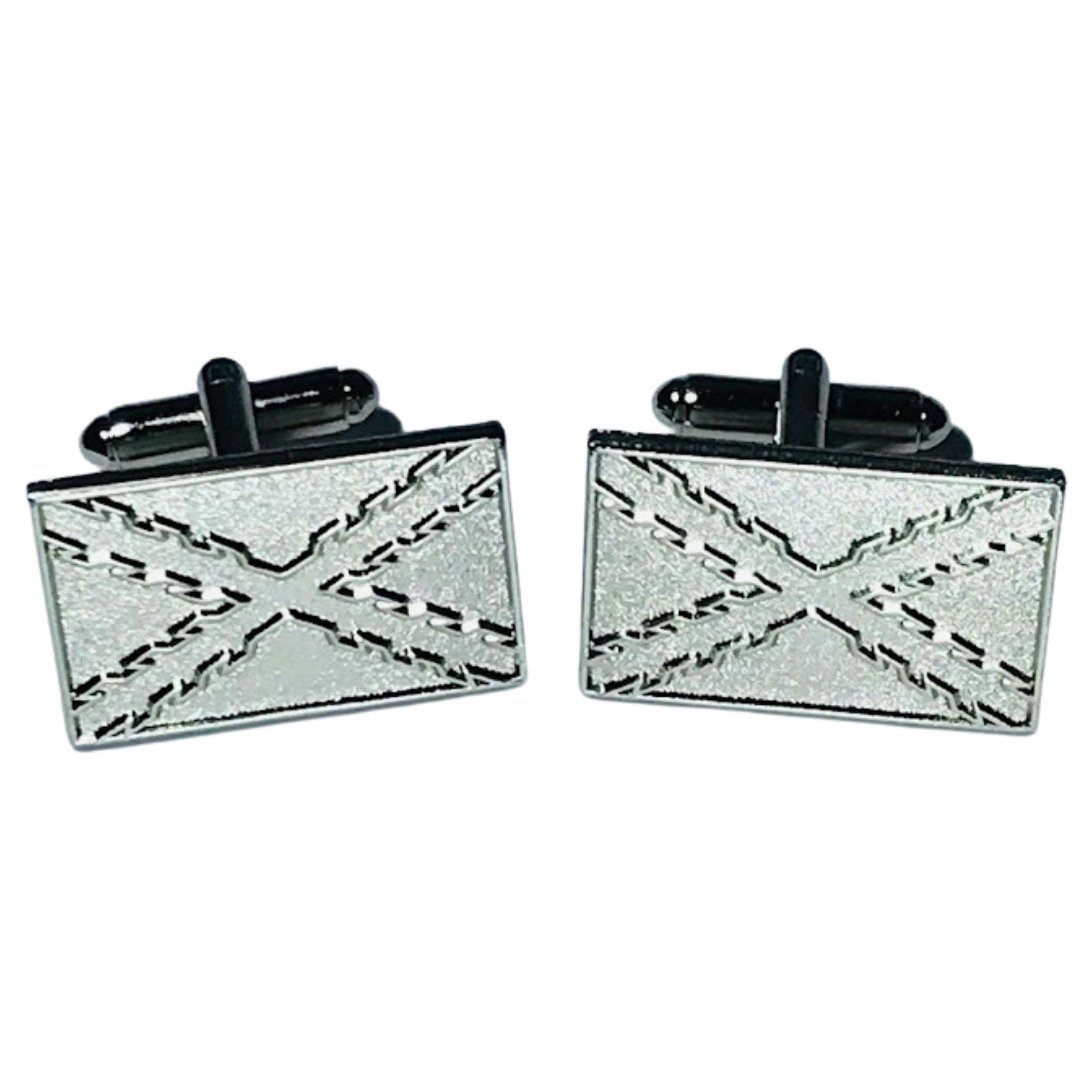 Silver Color Cufflinks - Flag of the Cross of the Spanish Empire of Bu ...