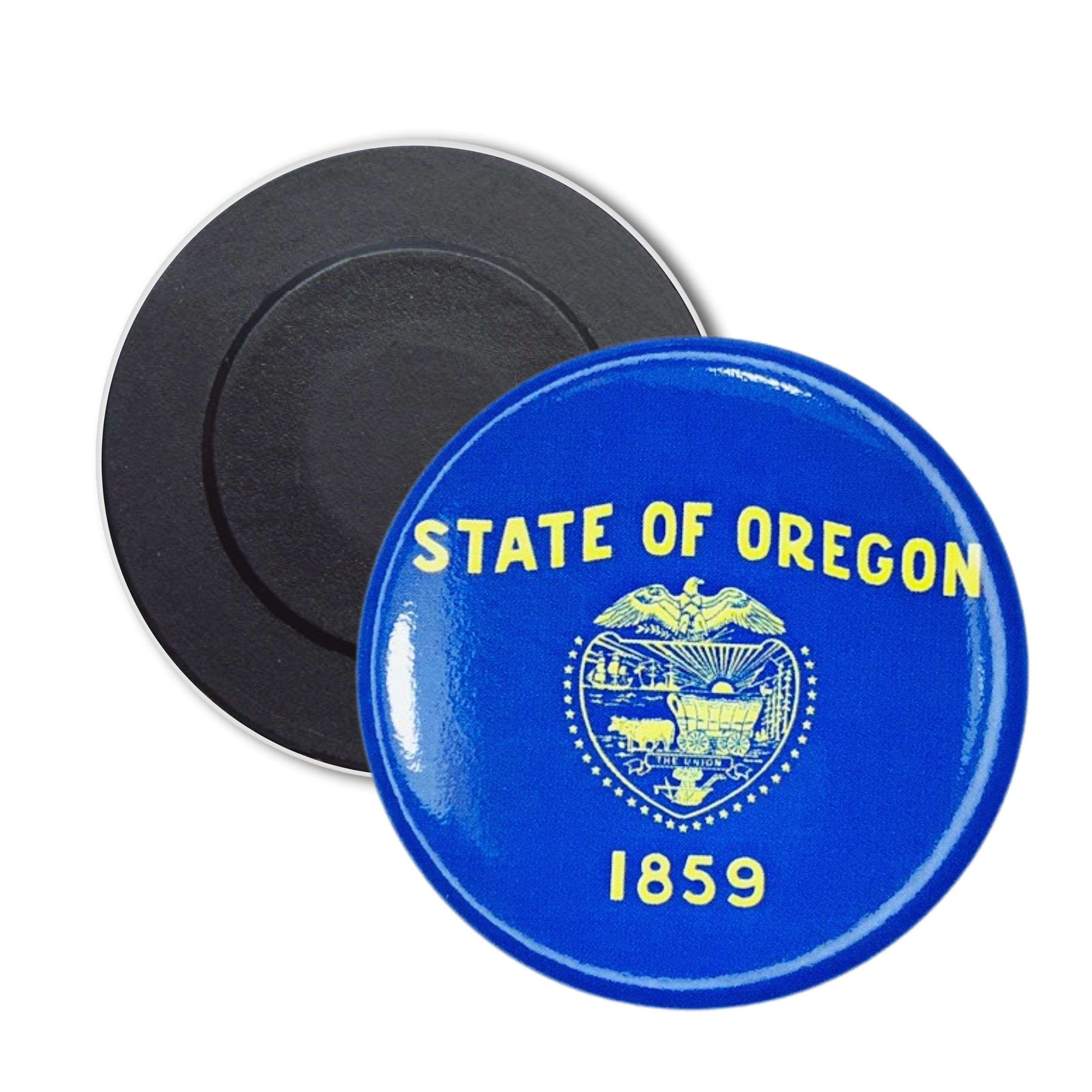 Round Magnet - Oregon State Flag - USA– Astur Pins