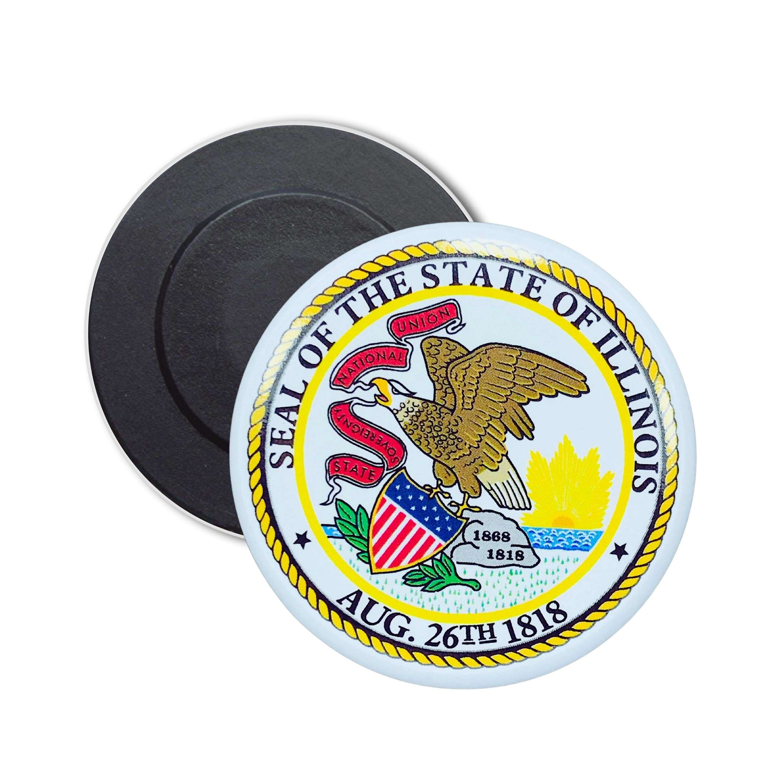 Round Magnet - Illinois State Shield - USA– Astur Pins