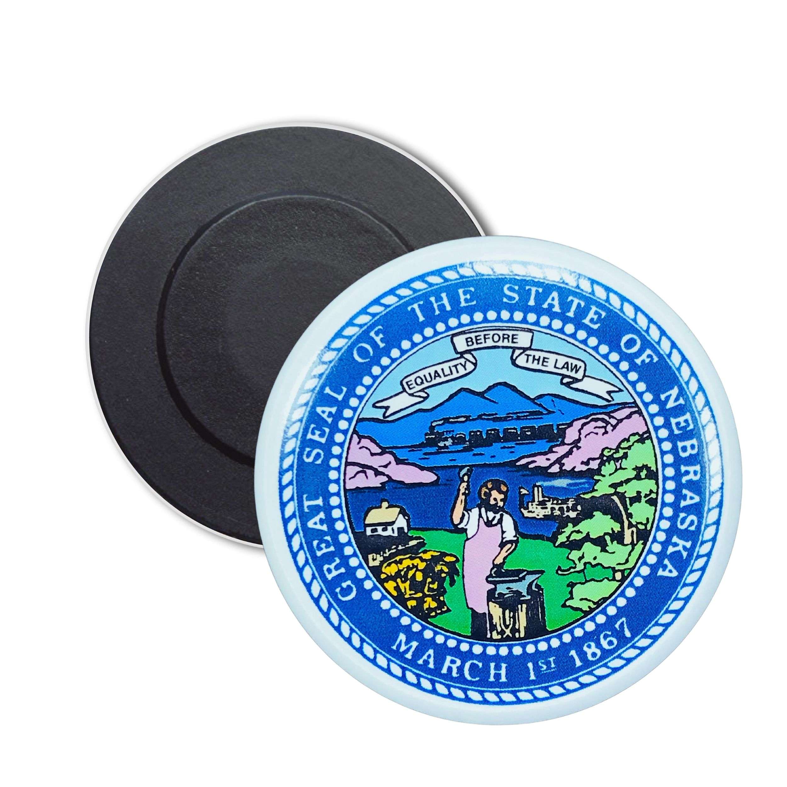 Round Magnet - Nebraska State Shield - USA– Astur Pins
