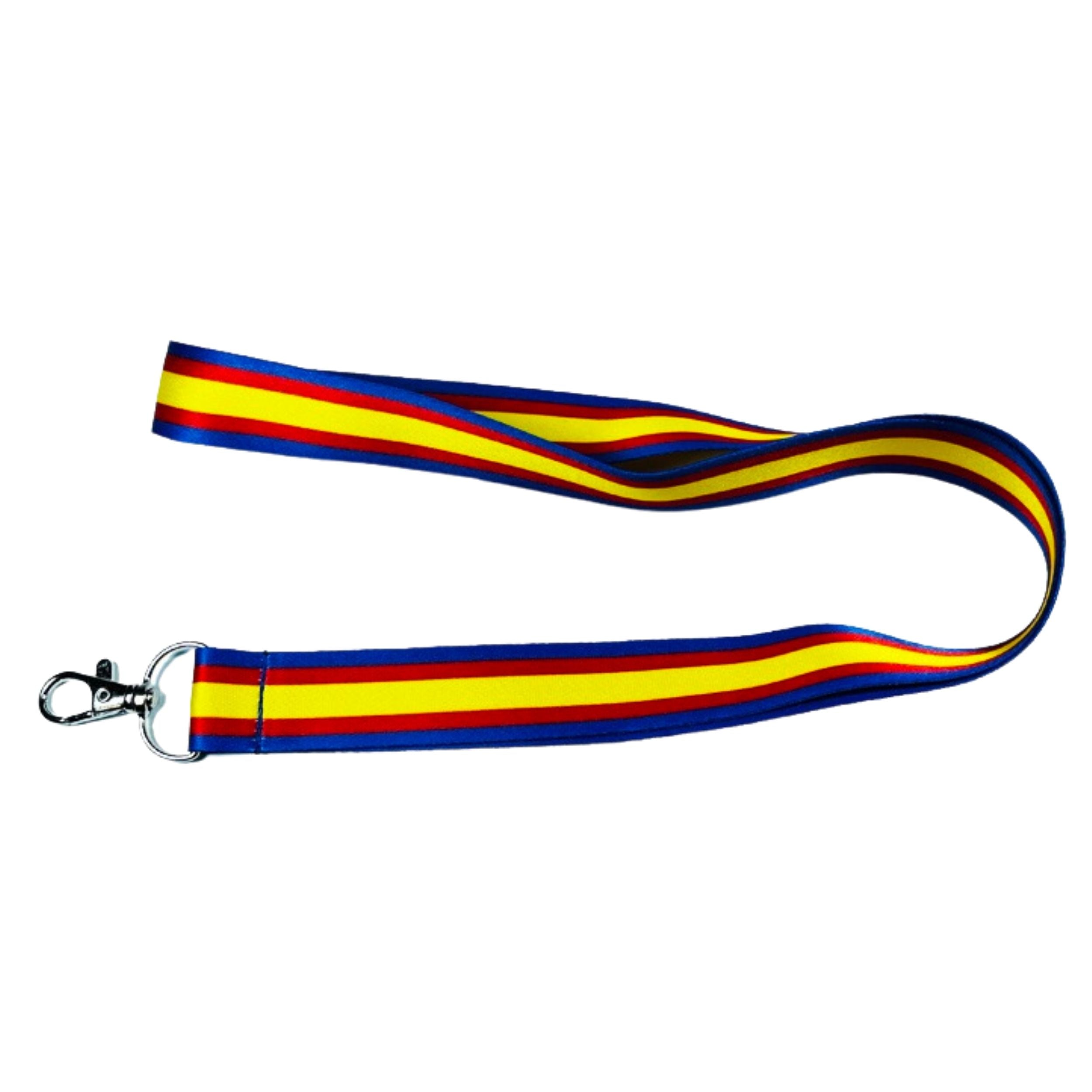 Lanyard – Cinta Cuello - Bandera de España Fondo Azul - L032– Astur Pins
