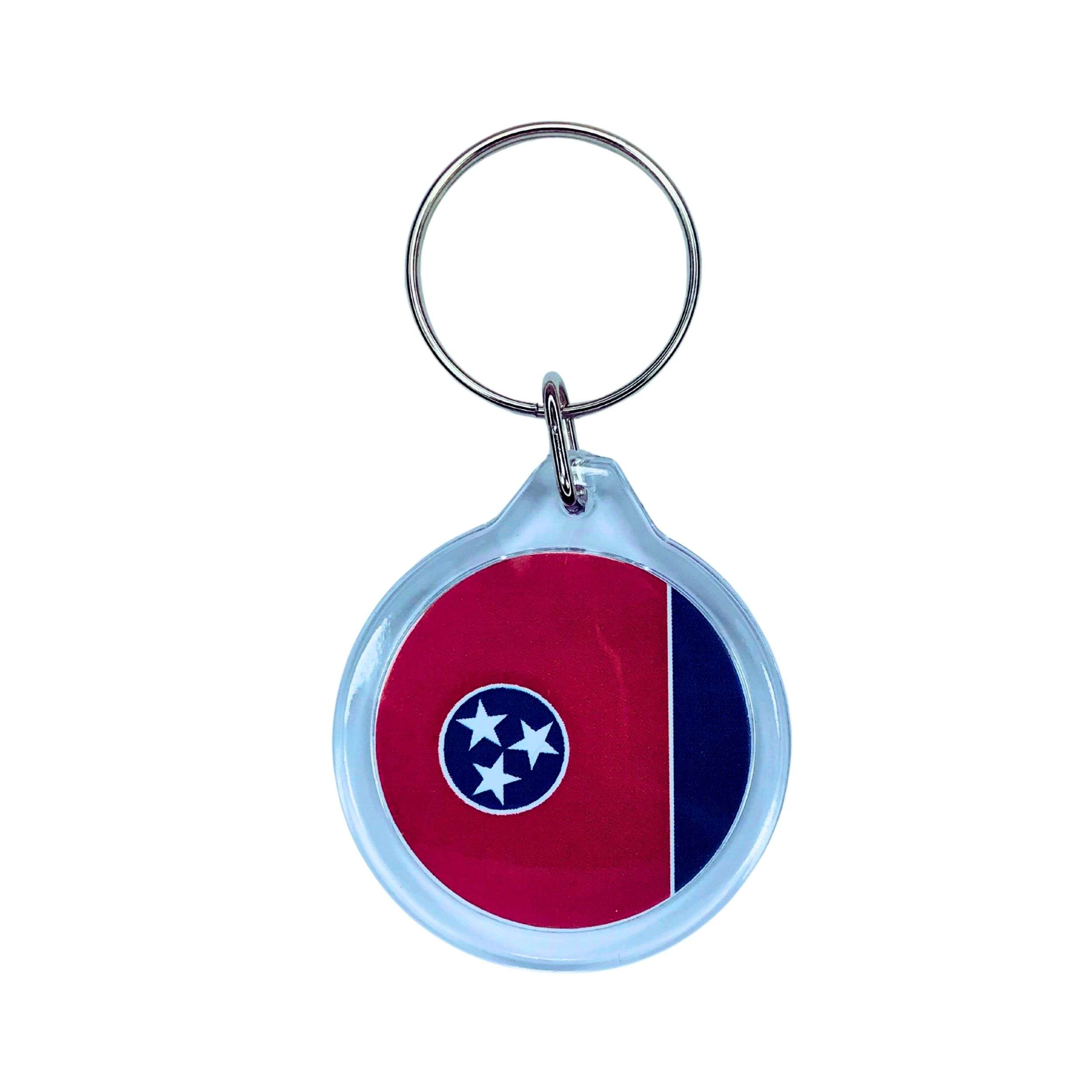 Round Acrylic Keychain - Tennessee State Flag - USA– Astur Pins