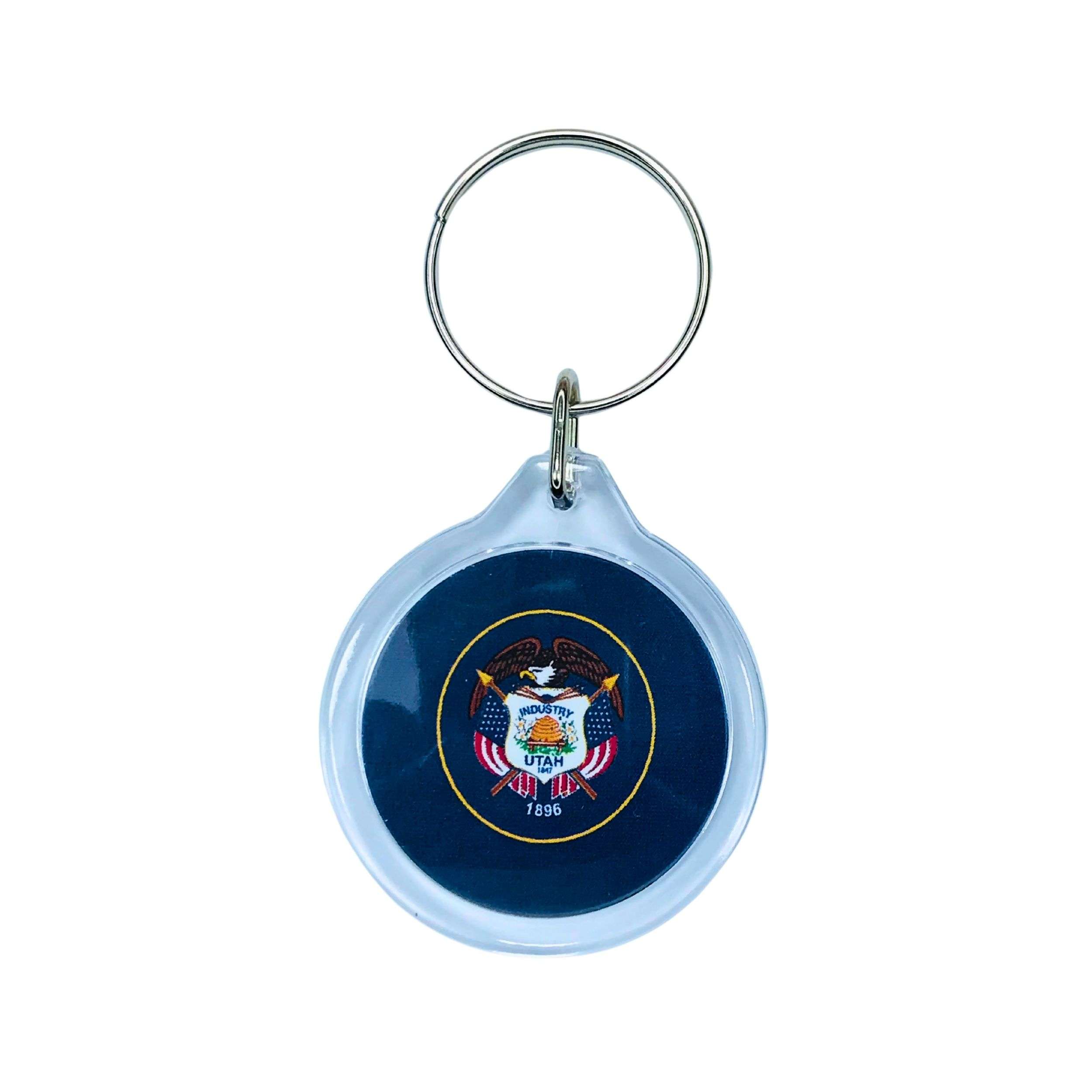 Round Acrylic Keychain - Utah State Flag - USA– Astur Pins