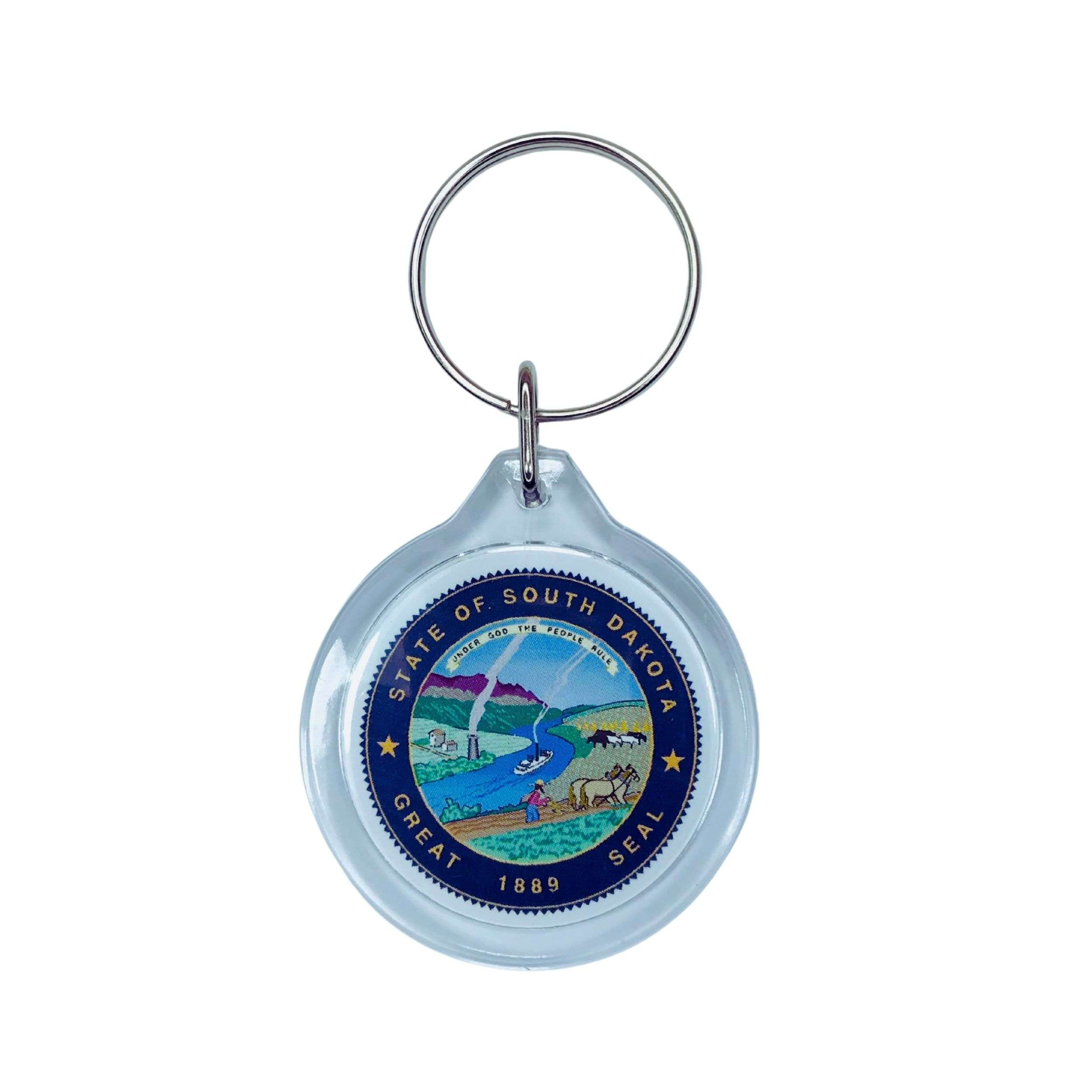 Round Acrylic Keychain - South Dakota State Shield - USA– Astur Pins